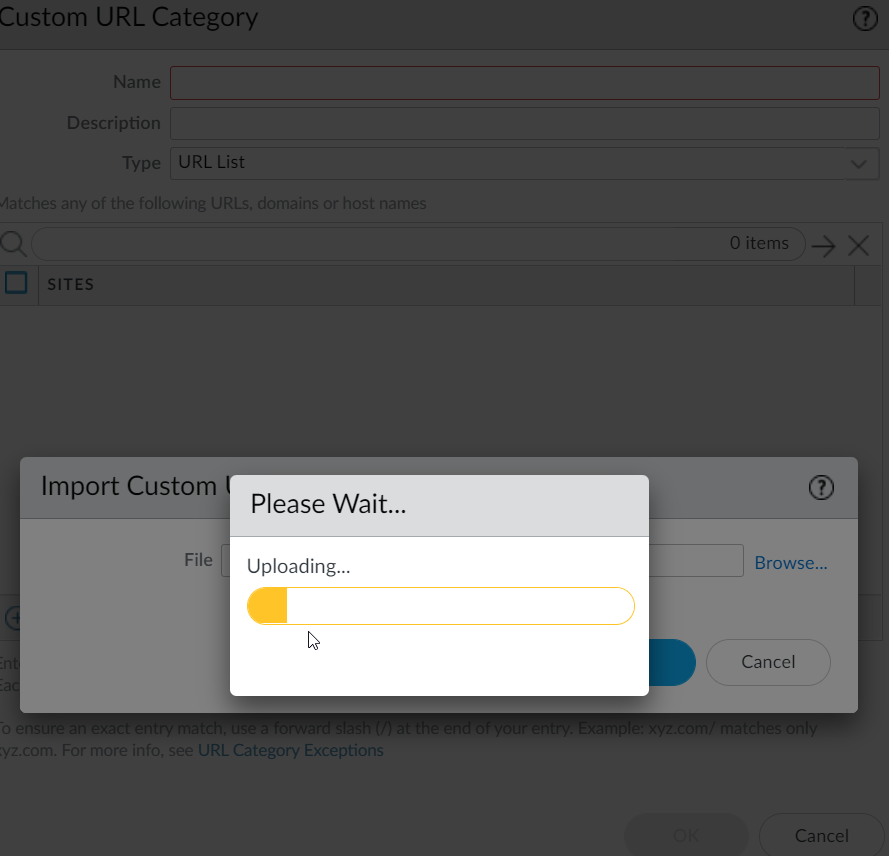LIVEcommunity - URL Category - Custom URL Category Import not working. - LIVEcommunity - 513015